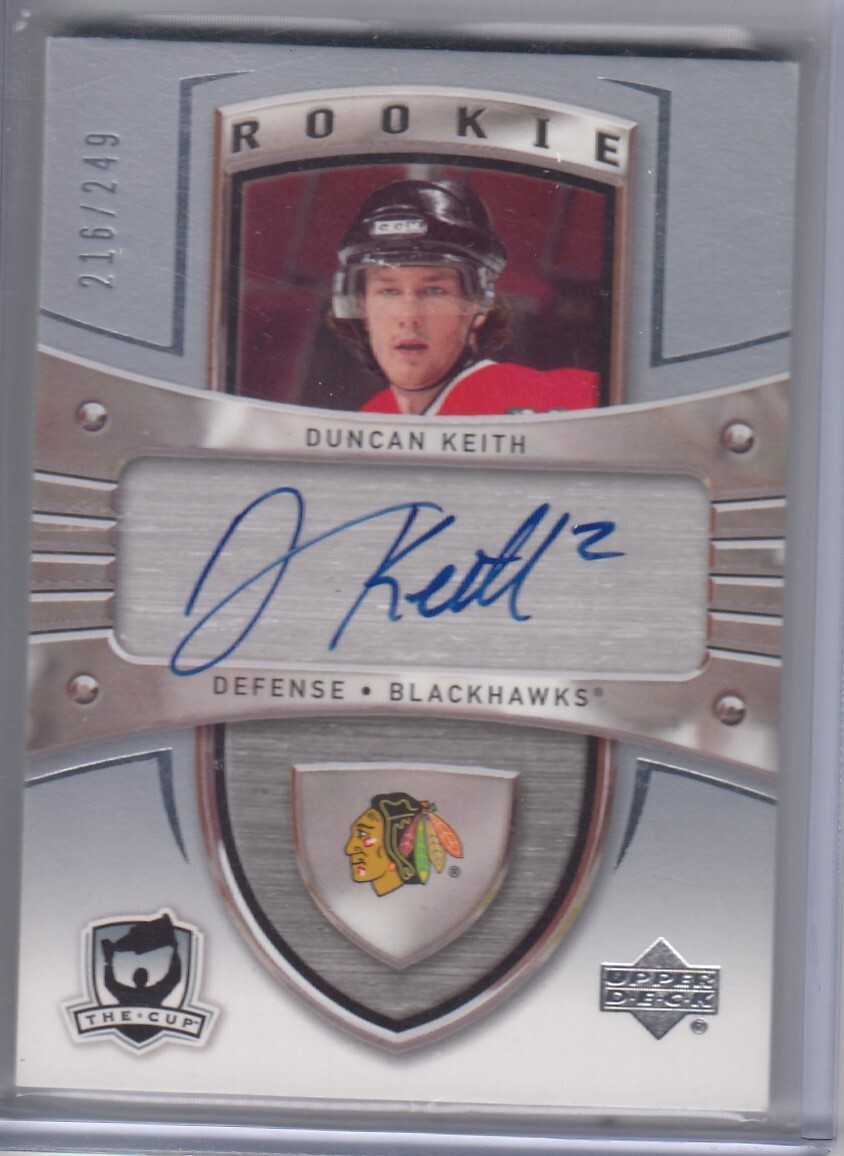 2005-06 Upper Deck The Cup - Rookie Autograph #186 Duncan Keith /249 ...