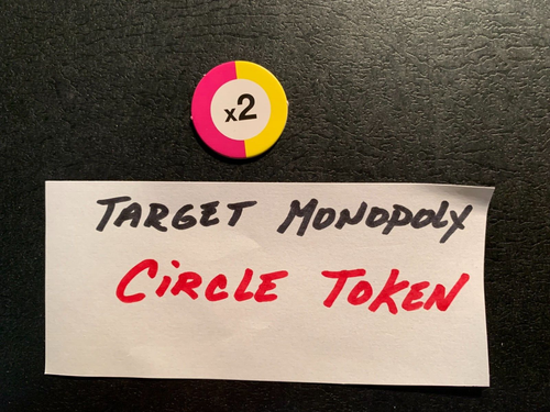 Monopoly Target CIRCLE TOKEN Pink / Yellow x2 Game Replacement Piece ...