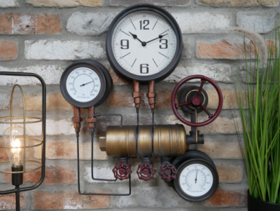 Industrial Pipe Wall Clock Vintage Steampunk Style Pipe Waterworks | eBay