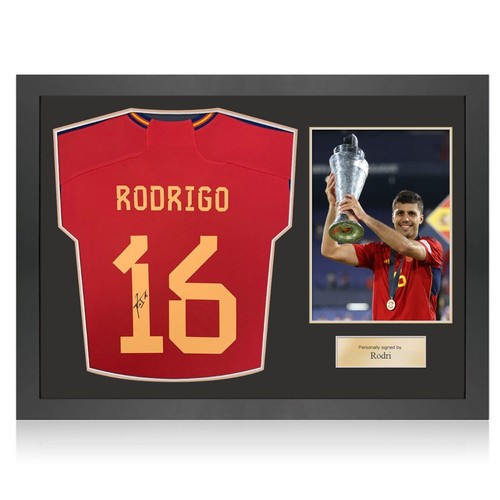 Rodri Signed Spain 2022 Football Jersey. Icon Frame | eBay