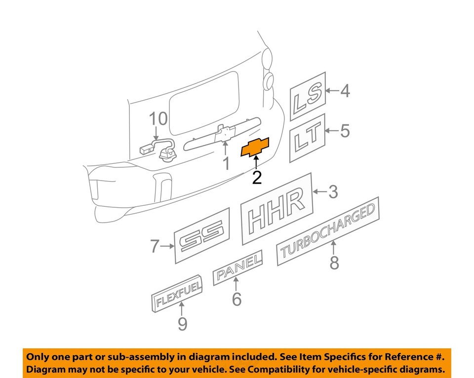 2006-2011 HHR TAILGATE LIFTGATE GOLD BOWTIE EMBLEM NEW GM # 19209664 | eBay