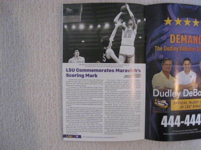 2 PISTOL PETE MARAVICH BOOKLETS: LSU 50TH ANNIV. & KEDS PASS, SHOOT ...