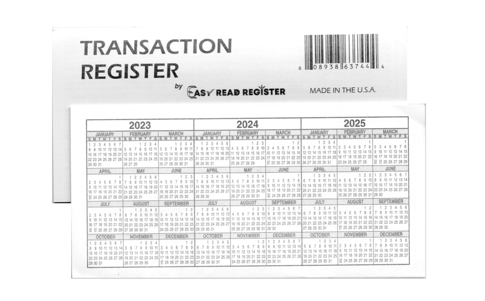 100 Checkbook Transaction Registers 2023-2024-2025 Calendars Easy Read ...