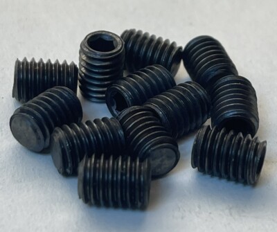 M6-1mm x 10mm Socket Set Screws Flat Point - Black Alloy Steel Qty.12 ...
