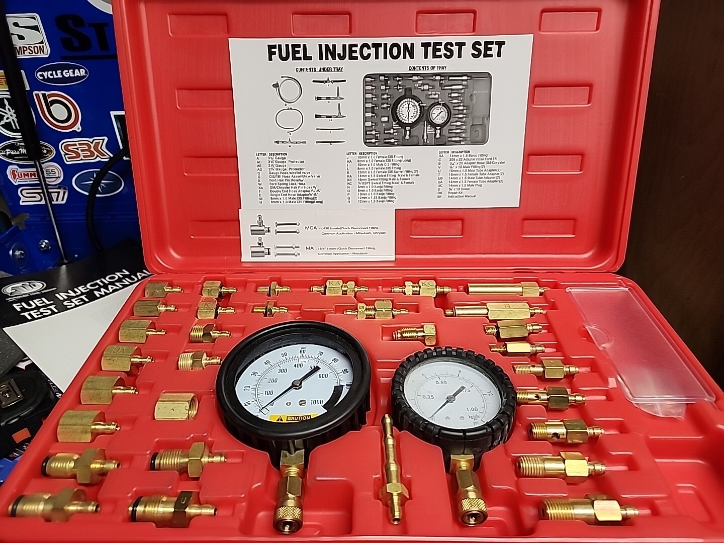 ATD Fuel Injection Test Kit ATD-5578 3-1/2" & 2-1/2" Gauges Quick ...