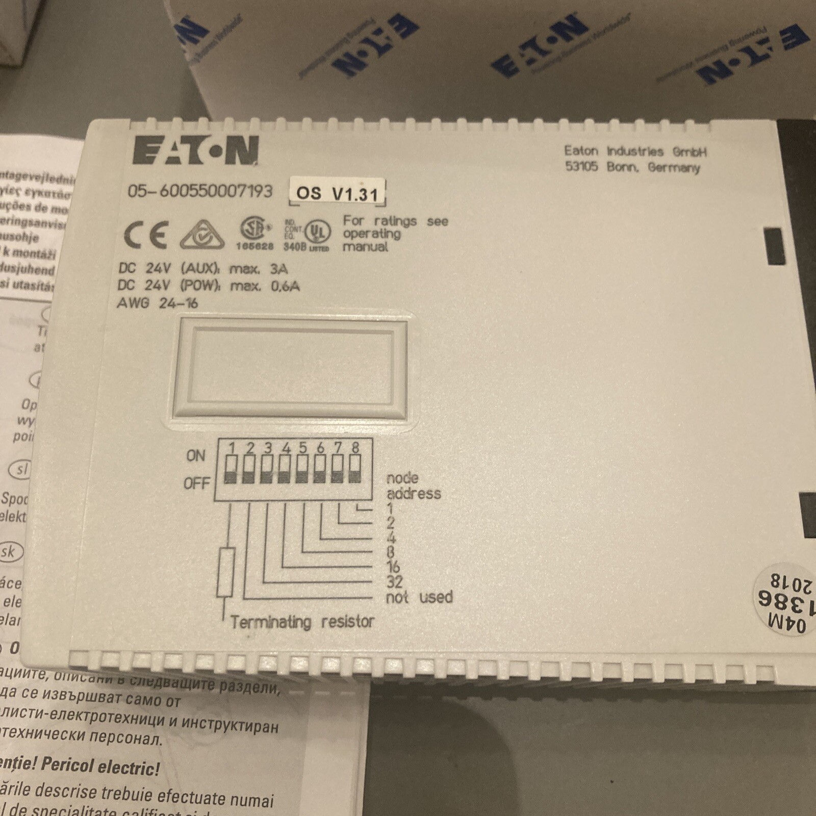 UK Stock, Eaton EU5C-SWD-CAN, EU5CSWDCAN, peripheral CANopen Mod,New ...