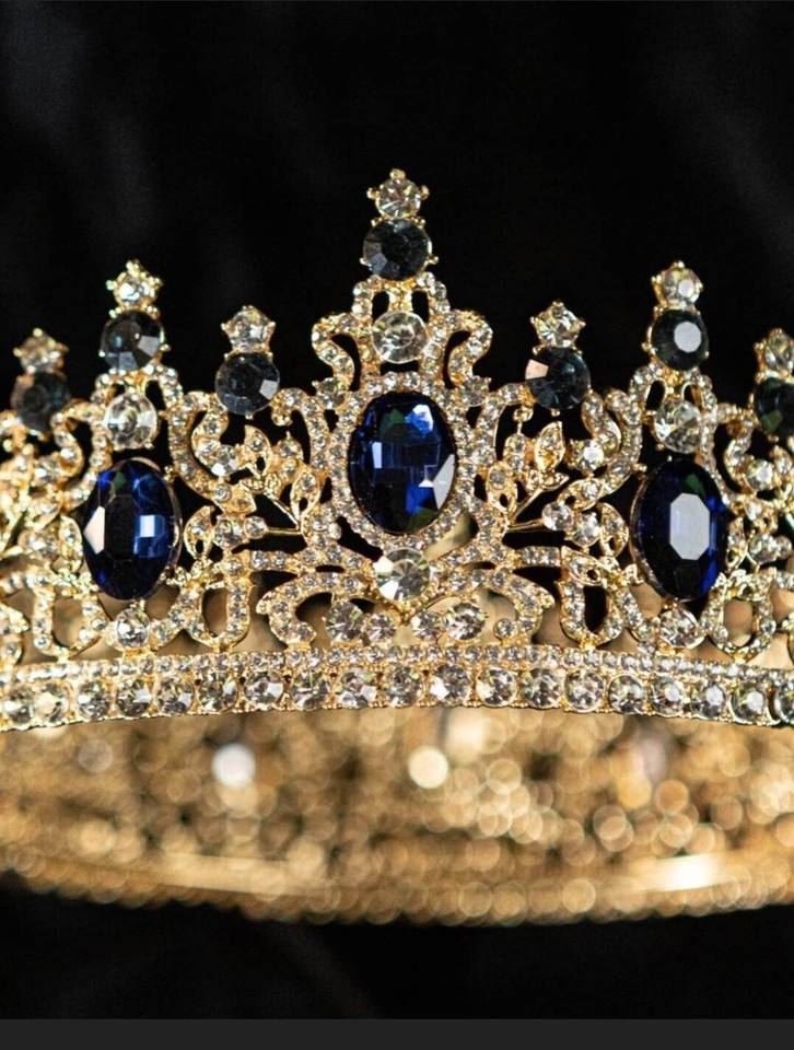 Royal Blue Crystal Crown for Men, Party, Costume, Headpiece, Jewelry ...