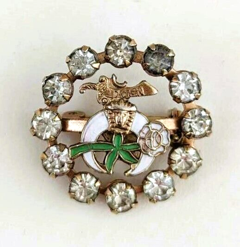 Vtg Daughters of the Nile~DOFL~Rhinestone & Enamel Brooch/Pin~Masonic ...