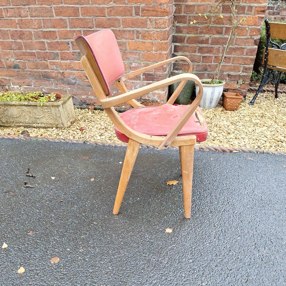 MID CENTURY STOE BENCHAIR DESK CHAIR LIGHT BEECH C1950s project | eBay UK