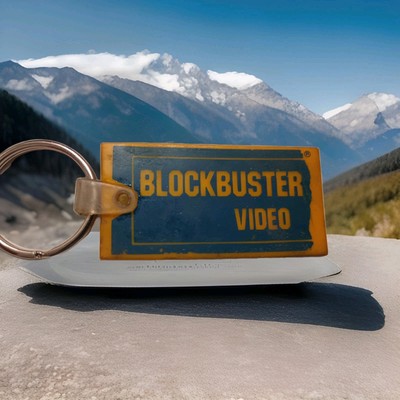 Blockbuster Video Keychain 1990 Vintage Rubber Blue Yellow Class Y2K | eBay