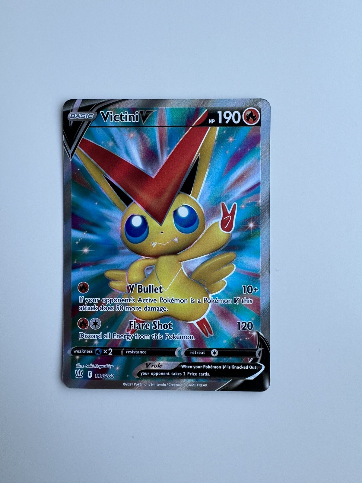 Pokémon TCG Victini V Sword & Shield - Battle Styles 144/163 Holo Full ...