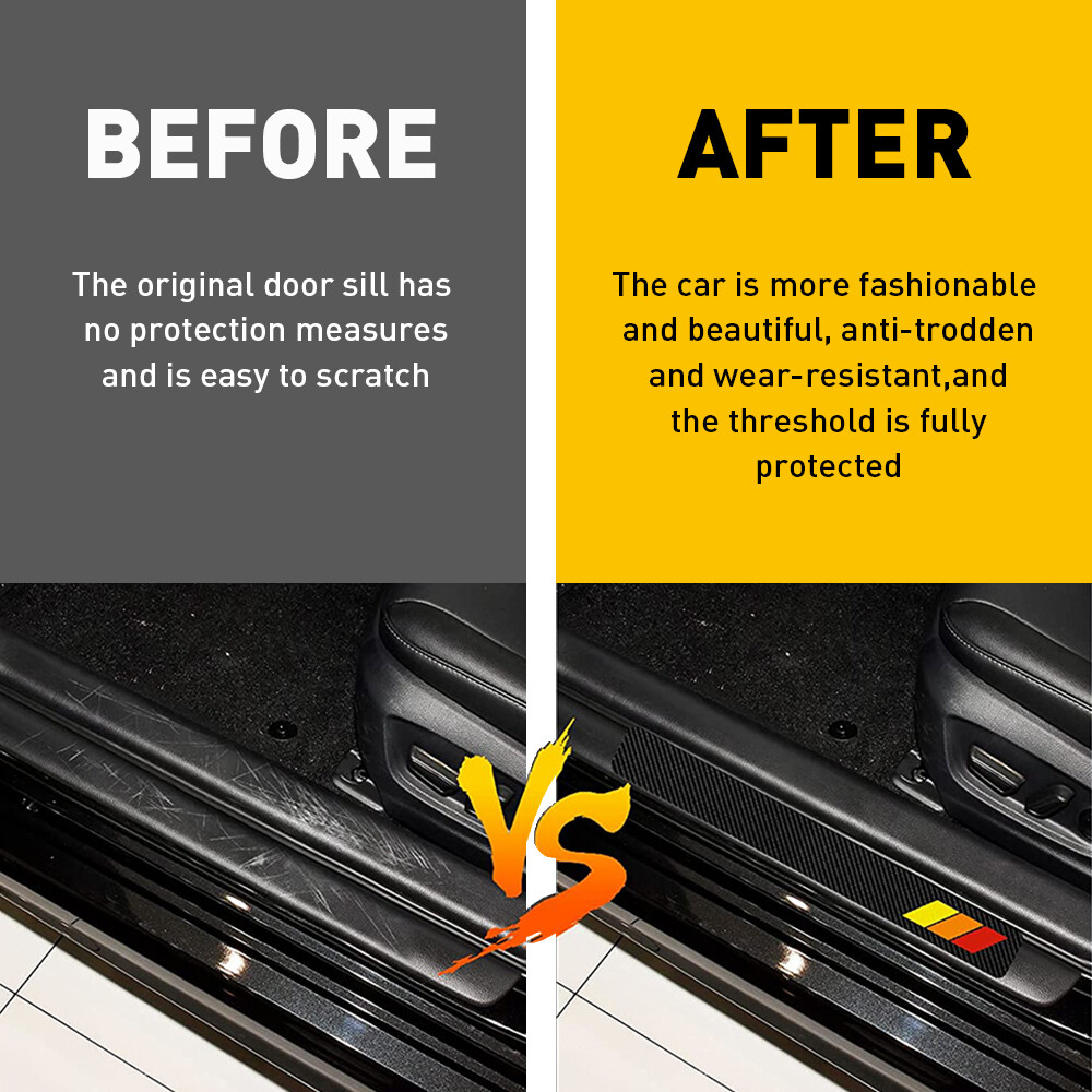 4PCS Tricolor Door Sill Protectors For Toyota Tacoma TRD 4Runner Tundra ...