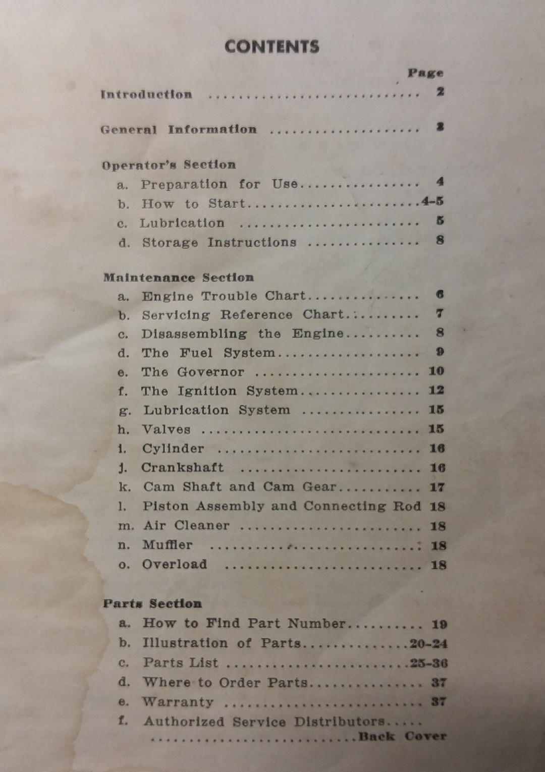 Briggs Stratton Model 14 Engine Operator, Service & Parts Manual Garden ...