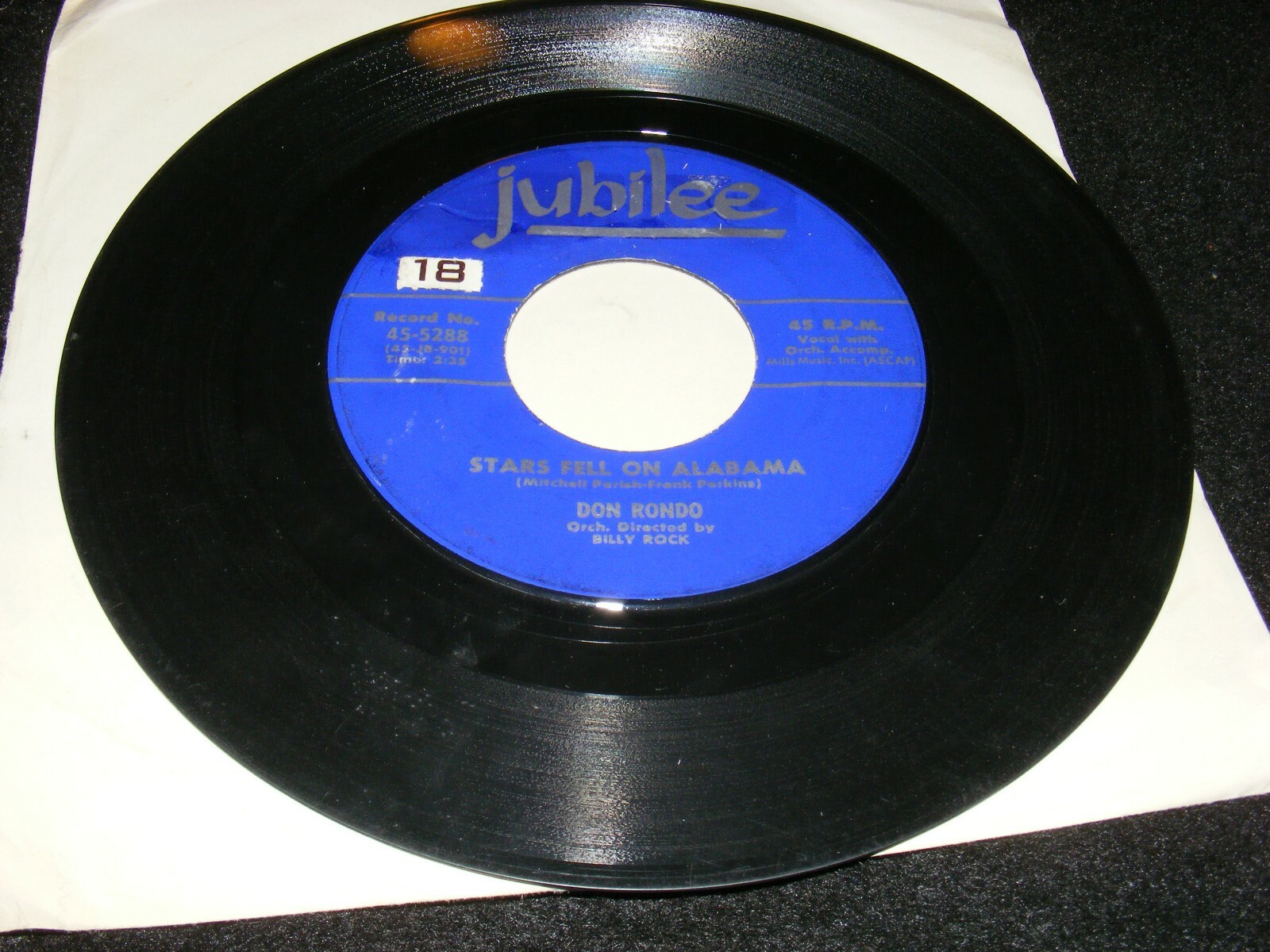 1957 Original JUBILEE Don Rondo Male Vocal Single WHITE SILVER SANDS 45 ...