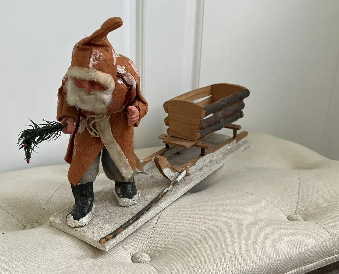 Rare Antique Papier-mâché German Belsnickle Christmas Santa Claus With ...