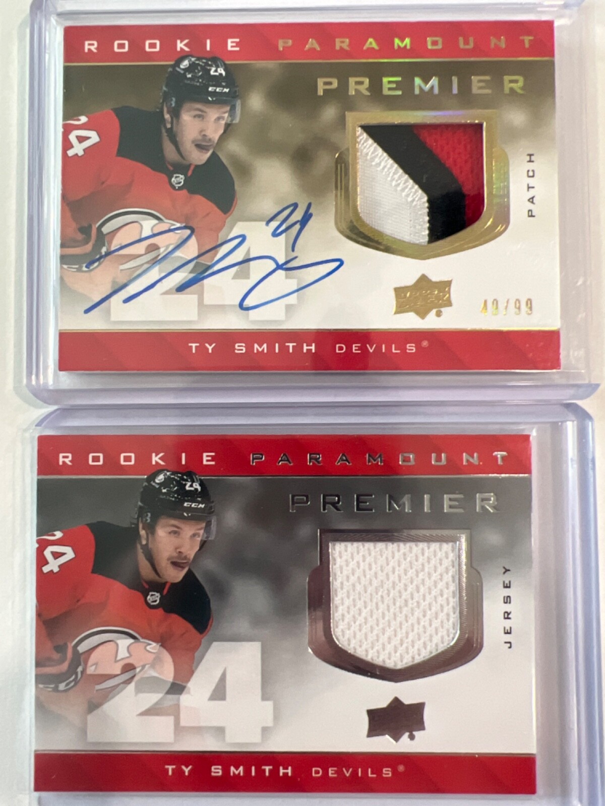 2020-21 UD PREMIER TY SMITH AUTO /99 GOLD PARAMOUNT AUTO PATCH ROOKIE ...