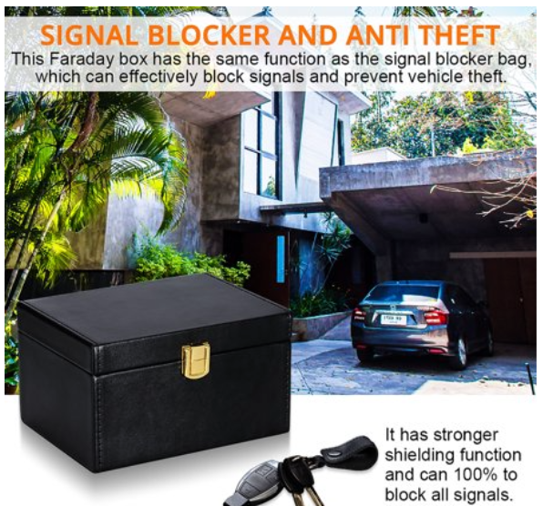 Car Key Signal Blocker Box Keyless Faraday Anti-Theft Safety Fob RFID ...