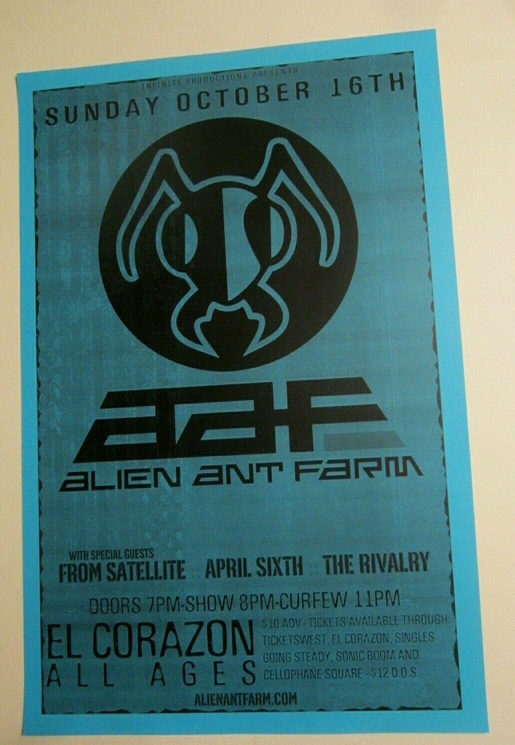 Alien Ant Farm Poster 2005 Seattle Original Concert Show | eBay