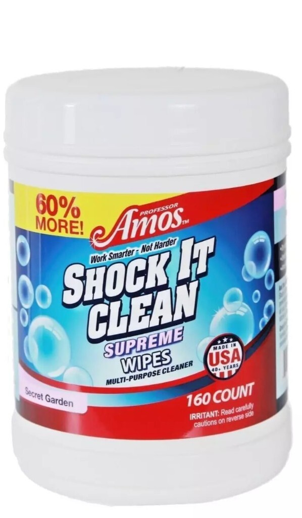 Professor Amos Shock It Clean Supreme Wipes, 160-ct. Citrus Zest Scent ...