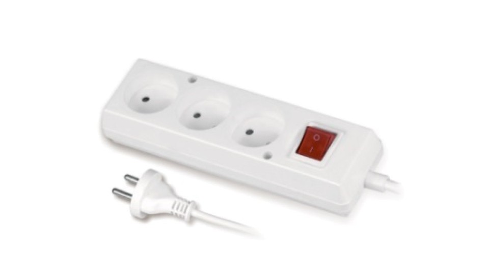 Przedłużacz z wyłącznikiem 3-gniazda b/u 10A 3m /OMY 2x1/ biały PS-360WS T-10606 | eBay.de