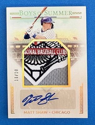 #10/10 Matt Shaw Auto 2024 Panini Boys of Summer Prospect Autograph ...