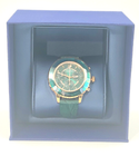 Swarovski Octea Lux Chrono Watch Green Leather Rose Gold Swiss Made ...
