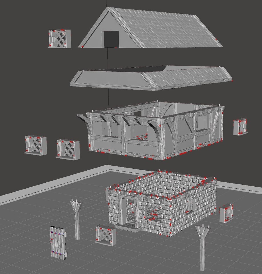 Medieval Harbor House 1:72 scale wargame terrain model kits Building ...