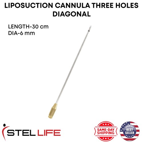 Luer Lock Liposuction Cannulas 3 Holes Diagonal Fat Transfer 6mm x 30cm ...