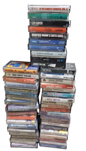 Lot Of 50 Random Cassette Tape With Case Elton Manfred Kc Davis Anne ...