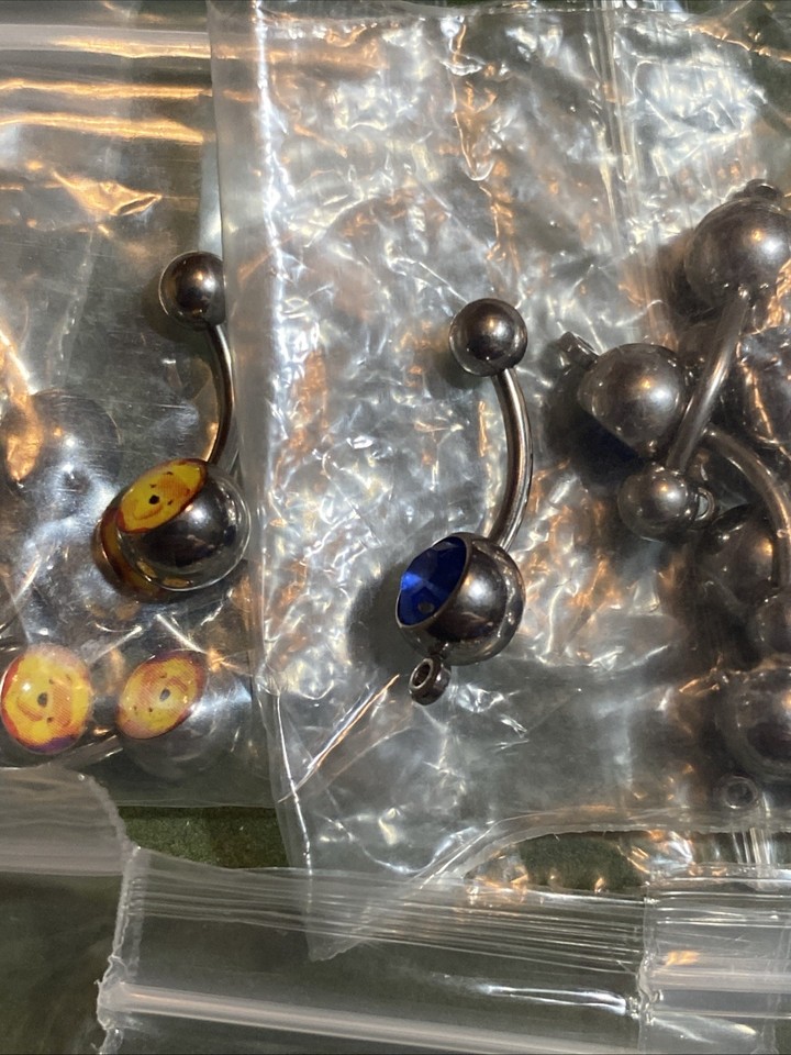 Belly Button And Body Piercing Jewelry Huge Lot Silver Color | eBay
