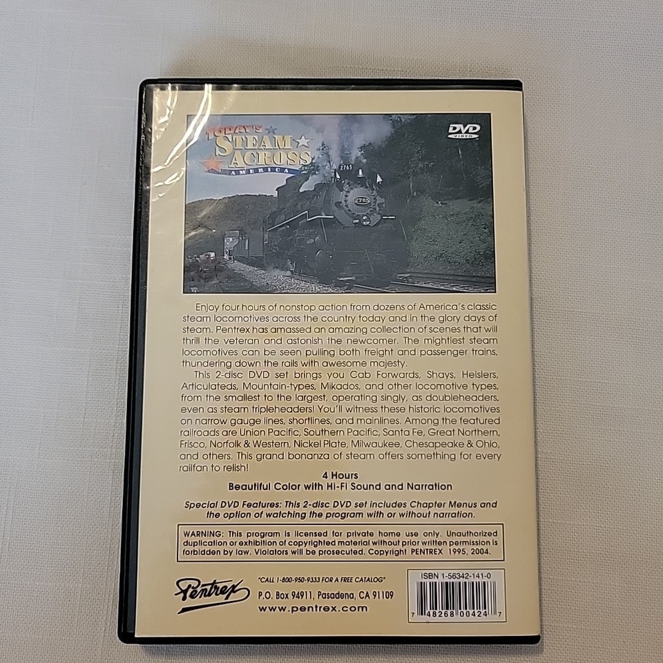 Pentrex Railroad 2 DVD Set Today's Steam Across America 4 Hours Train ...