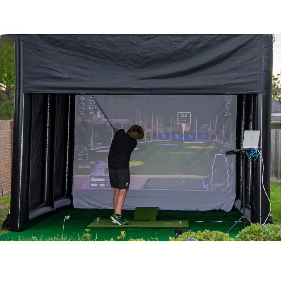 CN Stock PVC Inflatable Golf Simulator Enclosure Golf Training Cage ...