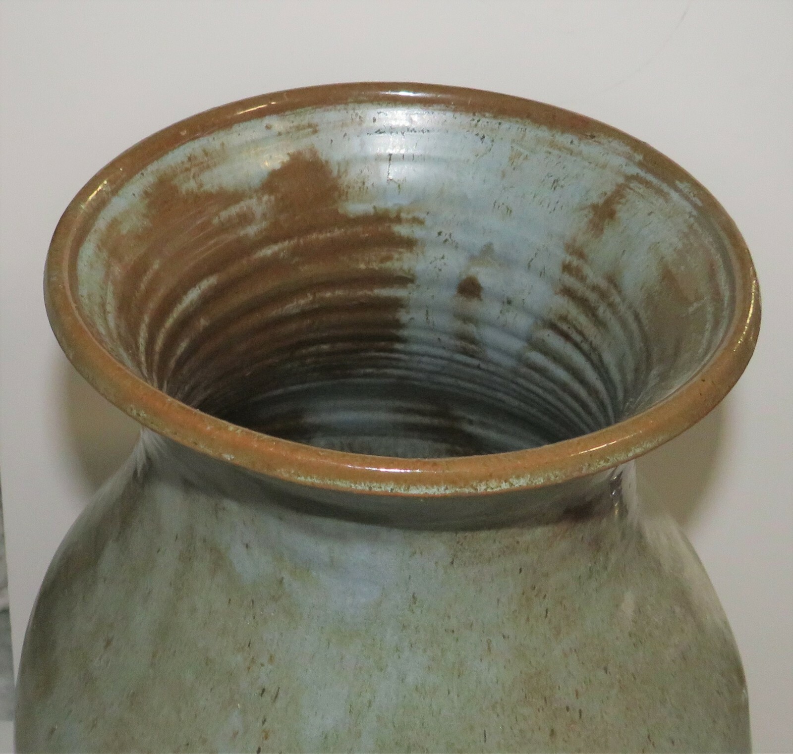 Cole Pottery North Carolina Vase Rutile Green 15" Signed | eBay
