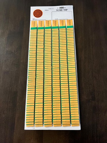 One Dozen # 300 Sure Tip Boards (1-300) Bingo/Jar Tickets Free Shipping ...