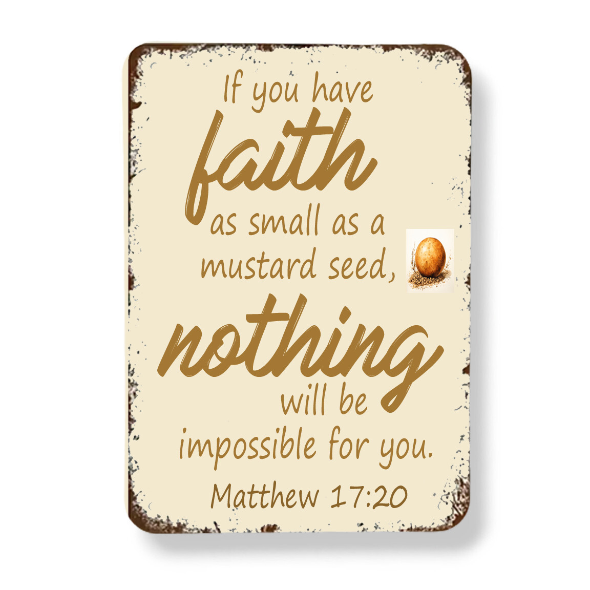 Matthew 17:20 Mustard Seed Fridge Magnet Bible Verse Scripture ...