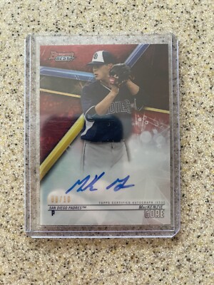 MacKenzie Gore Padres SP 2018 Bowman's Best RED /10 Autograph Auto ...
