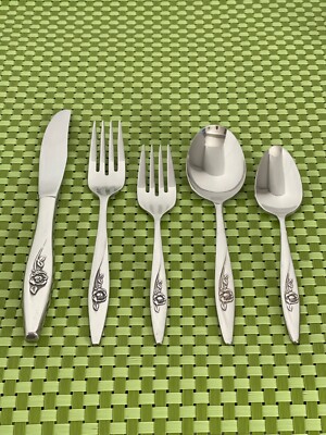 Oneida LASTING ROSE Stainless Oneidacraft Deluxe Flatware SMART CHOICE ...