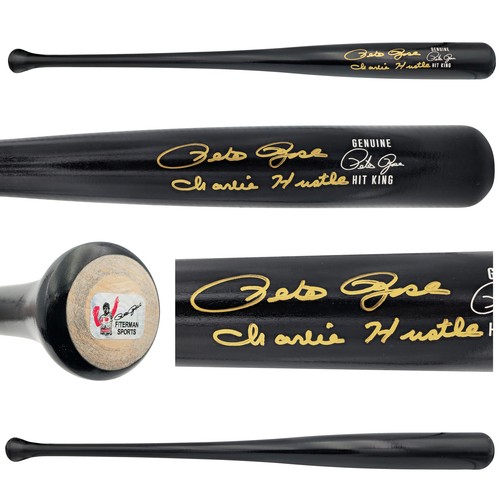 PETE ROSE AUTOGRAPHED HIT KING BASEBALL BAT CHARLIE HUSTLE (RESIDUE ...