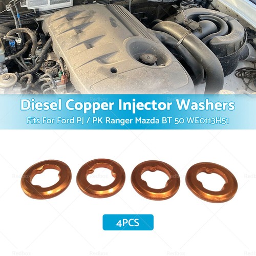 4 x Diesel Copper Injector Washers Fit For Ford PJ / PK Ranger 2.5 3.0 ...