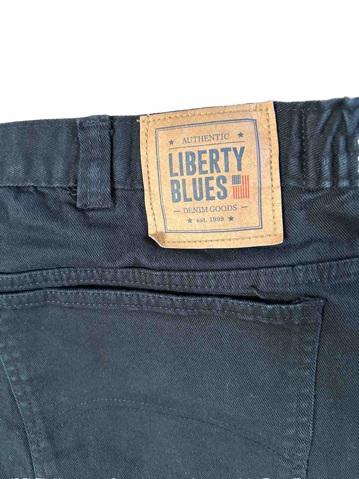 Liberty Blues Jeans Mens Black Denim Straight Leg Retro Outdoors Actual