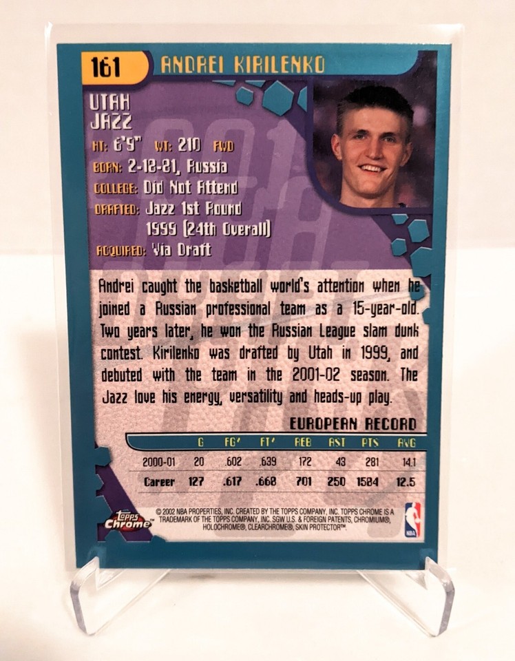 2001-02 Topps Chrome Andrei Kirilenko #161 Rookie RC | eBay
