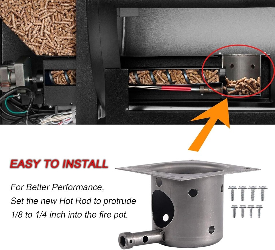 2PC 304 Stainless Steel Fire Burn Pot and Hot Rod Ignitor for Traeger ...