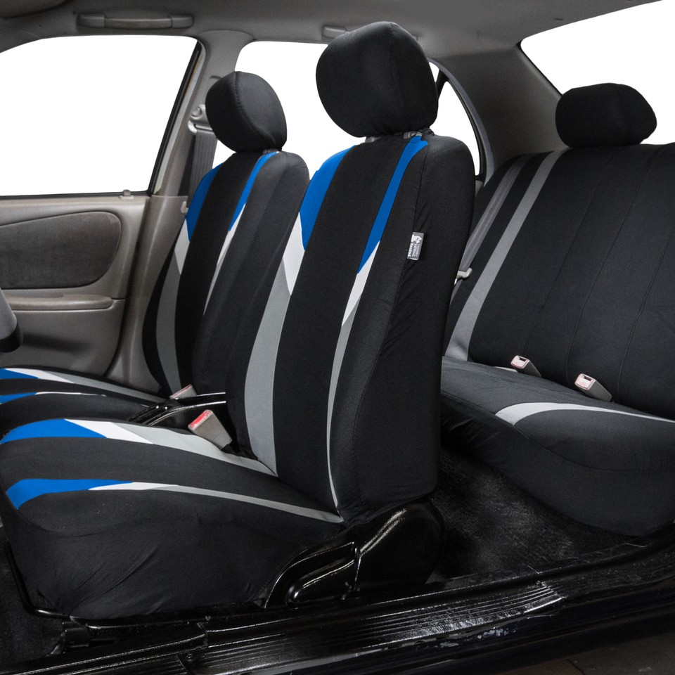 Premium Modernistic Blue Black Auto Car SUV Seat Covers 3 Row Set | eBay