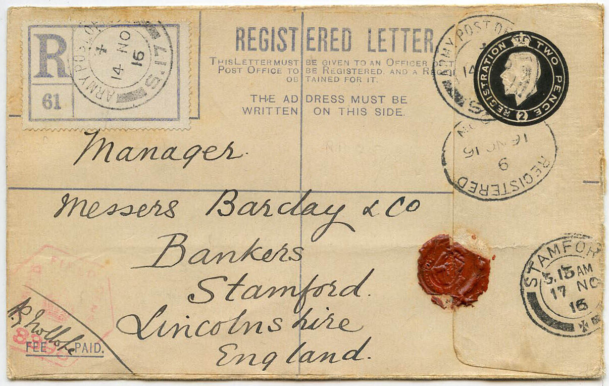 GB WW1 REGISTERED ENVELOPES STATIONERY APO. FPO. MILITARY CENSORED ...
