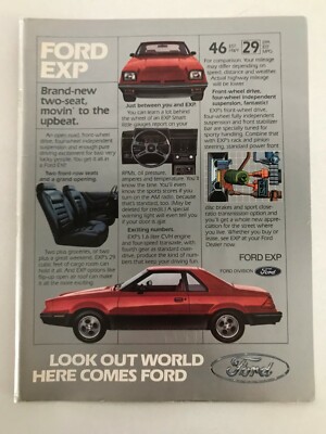 Ford EXP Vintage 1981 Print Ad | eBay