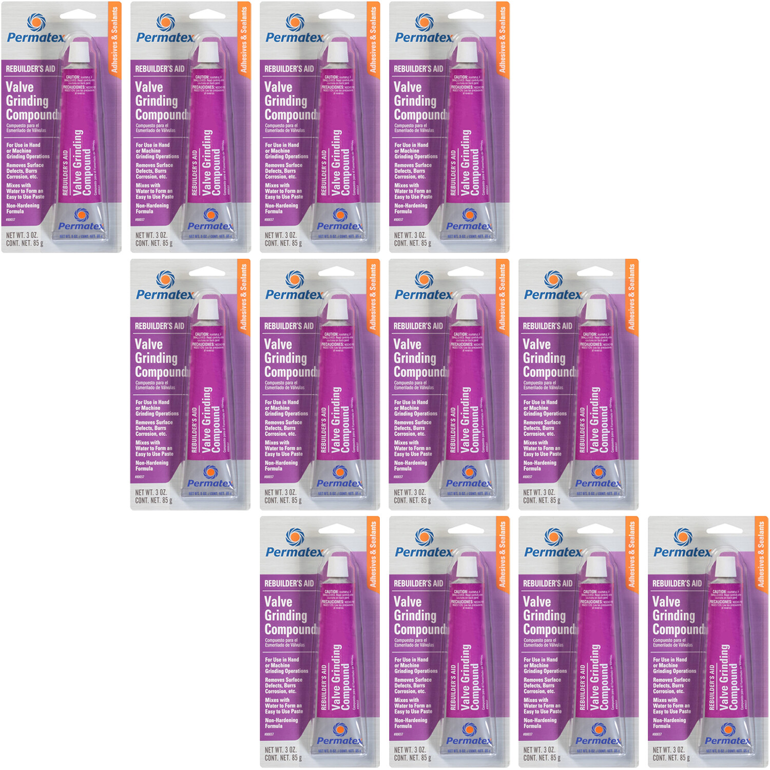 Permatex 80037 Valve Lapping Grinding Compound Set (Pack of 12) (36OZ ...