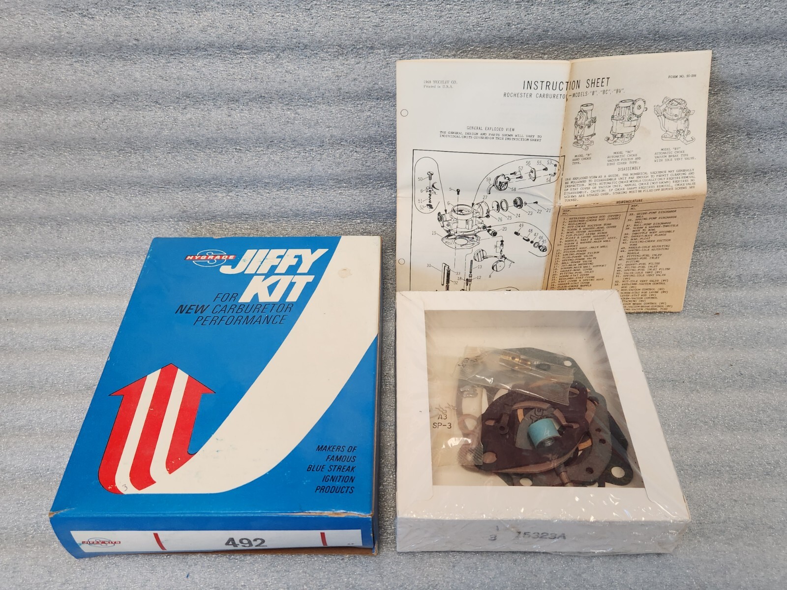 NEW ROCHESTER BC BV 1 BBL CARBURETOR REBUILD REPAIR KIT 1957-1967 CHEVY ...