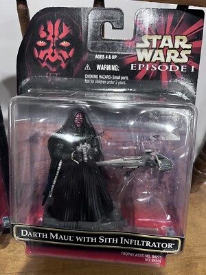 Star Wars TPM Darth Maul figure w/ mini Sith Infiltrator ship | eBay