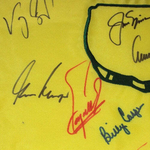 Masters Golf Pin Flag Autographed by 16 Former Champions #18 | eBay