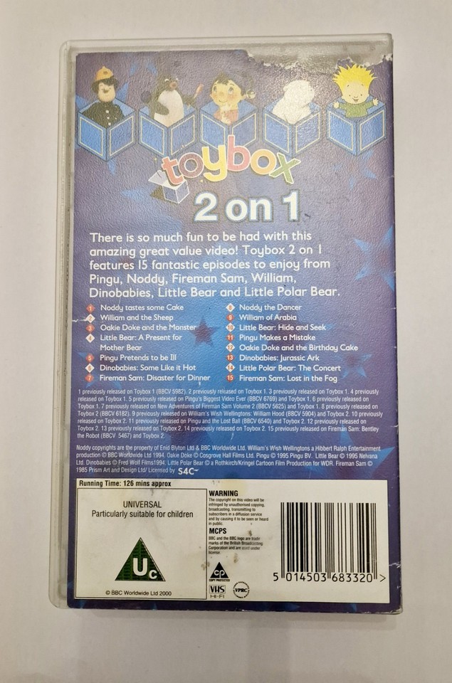 BBC Toybox 2 on 1 Children’s Television Favourites 15 Episodes VHS ...